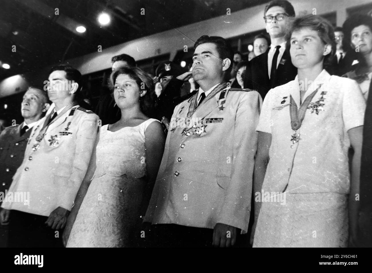 SOVIET COSMONAUT VALENTINA TERESHKOVA NIKOLAYEV WITH HUSBAND AND VALERY ...