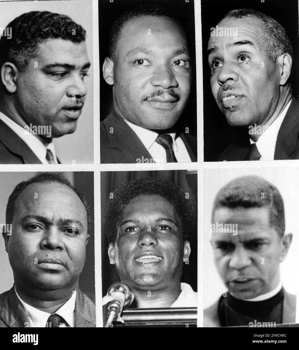 MARTIN LUTHER KING WITH LEADERS OF THE US RACE REVOLUTION IN WASHINGTON ...