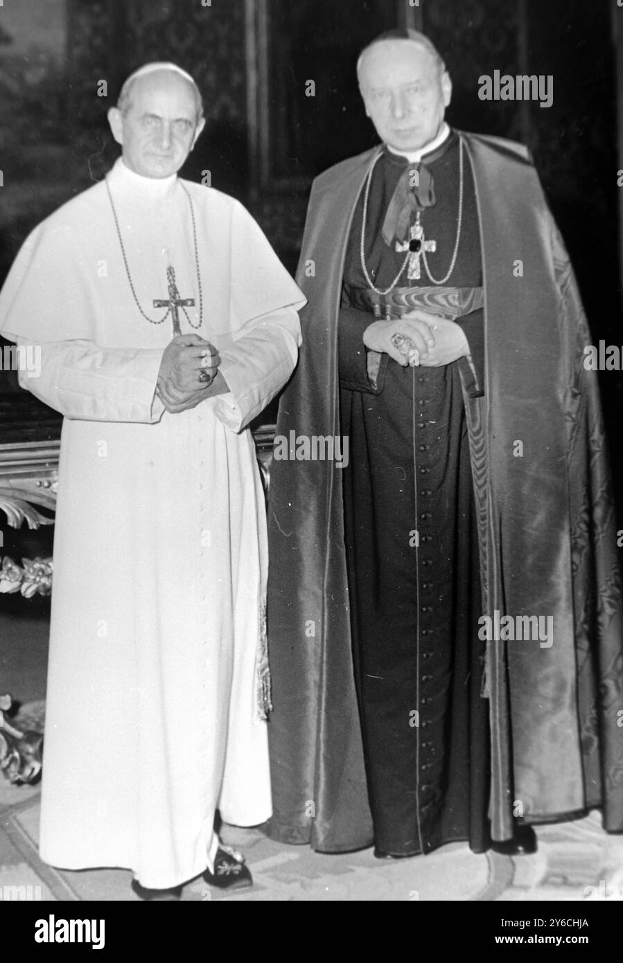 POPE PAUL VI AITH POLISH CARDINAL STEFAN WYSZYNSKI IN VATICAN CITY ...