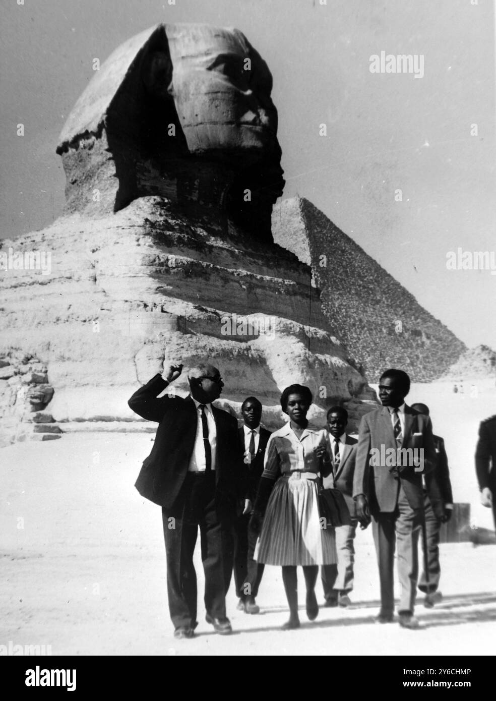 UGANDA PREMIER MILTON OBOTE WITH WIFE IN CAIRO ; 3 DECEMBER 1963 Stock ...