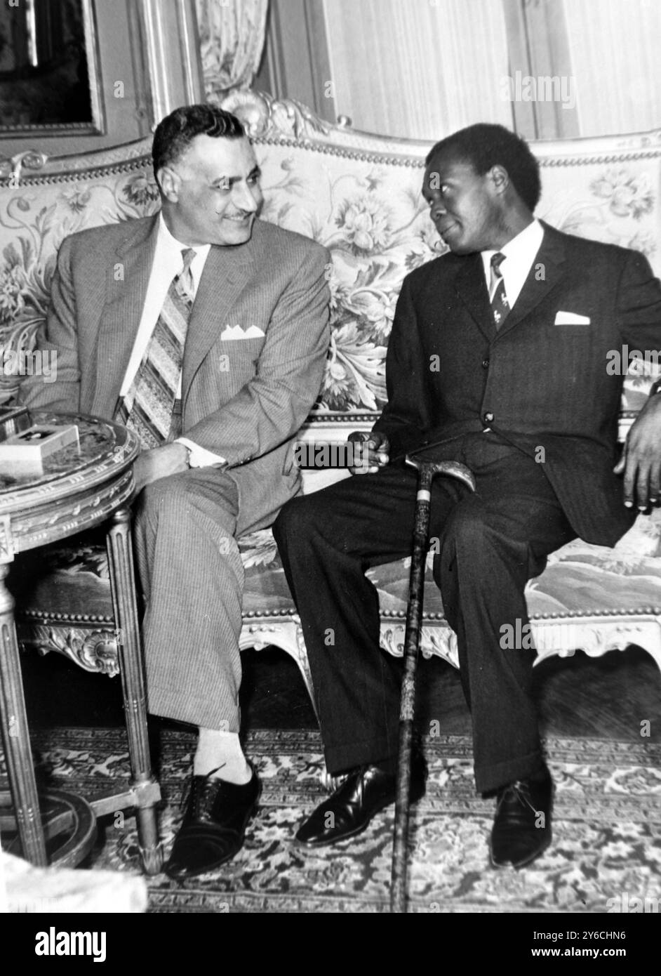 PRESIDENT OF UNITED ARAB REPUBLIC GAMAL ABDUL NASSER WITH UGANDA ...