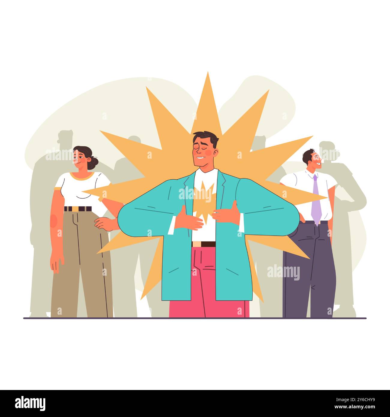 Uniqueness and individuality. Character standing out from the crowd ...