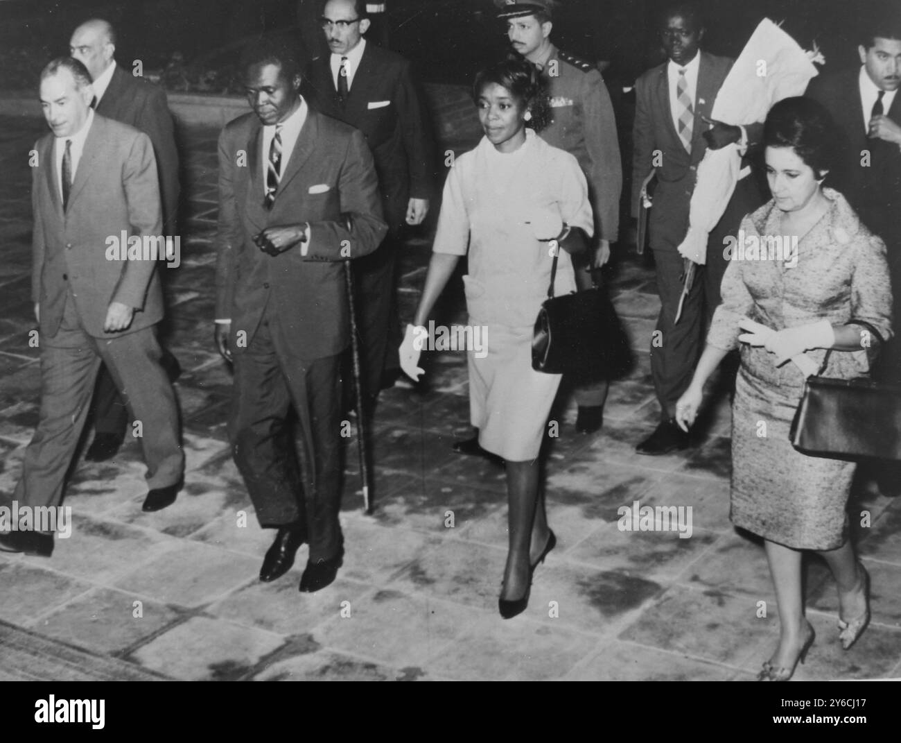 UGANDA PREMIER MILTON OBOTE WITH WIFE MIRIA AND UAR PREMIER SABRY IN ...