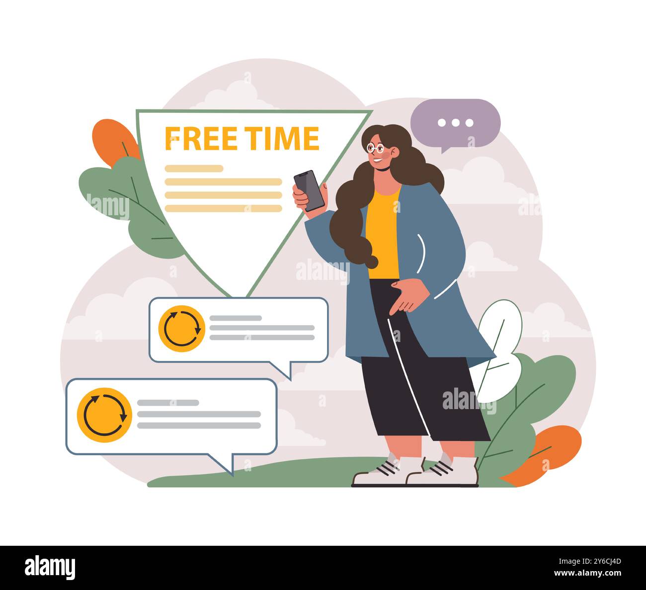 Hybrid work. Characters with a flexible schedule, working from office ...