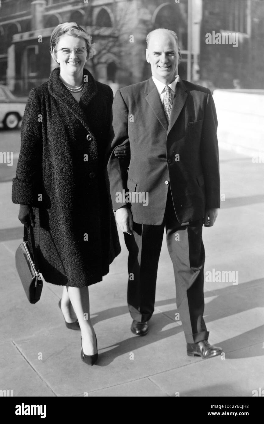 PETER DOIG MP OF DUNDEE WITH WIFE IN LONDON / ; 26 NOVEMBER 1963 Stock ...