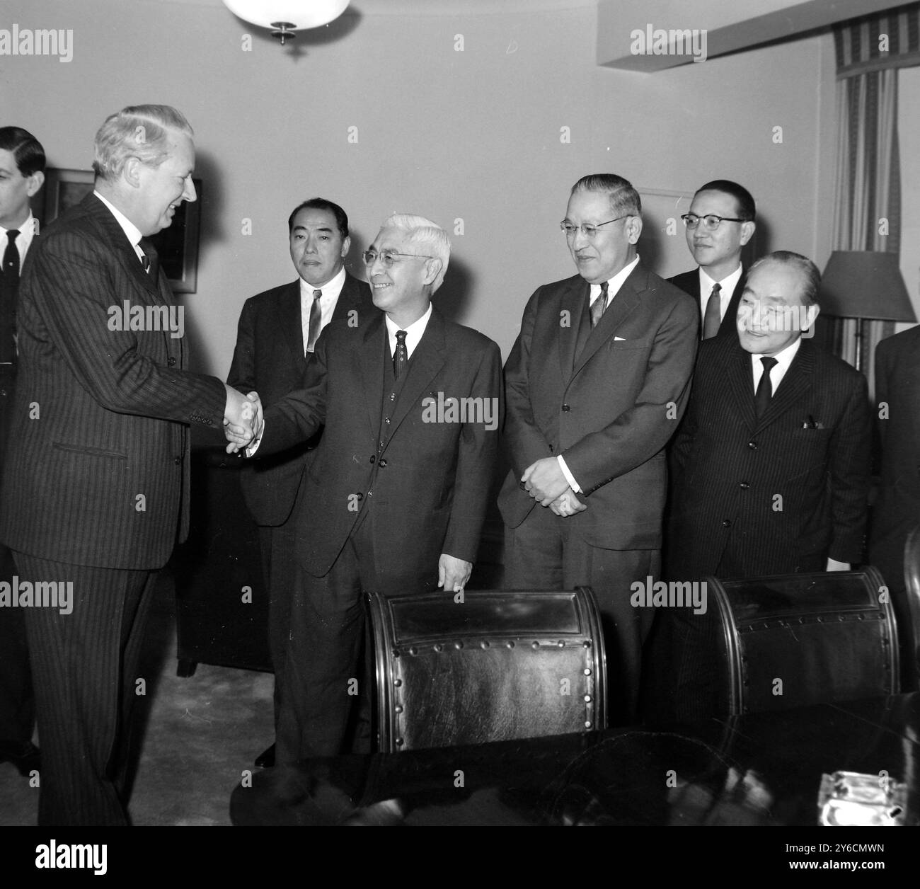 EDWARD HEATH OF BOARD OF TRADE WITH JAPANESE SHOZO HOTTA OF ECONOMIC ...