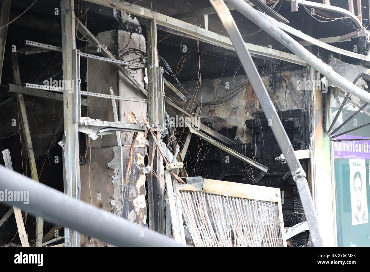 Cologne, Germany. 25th Sep, 2024. View of the destroyed cafe. After an ...