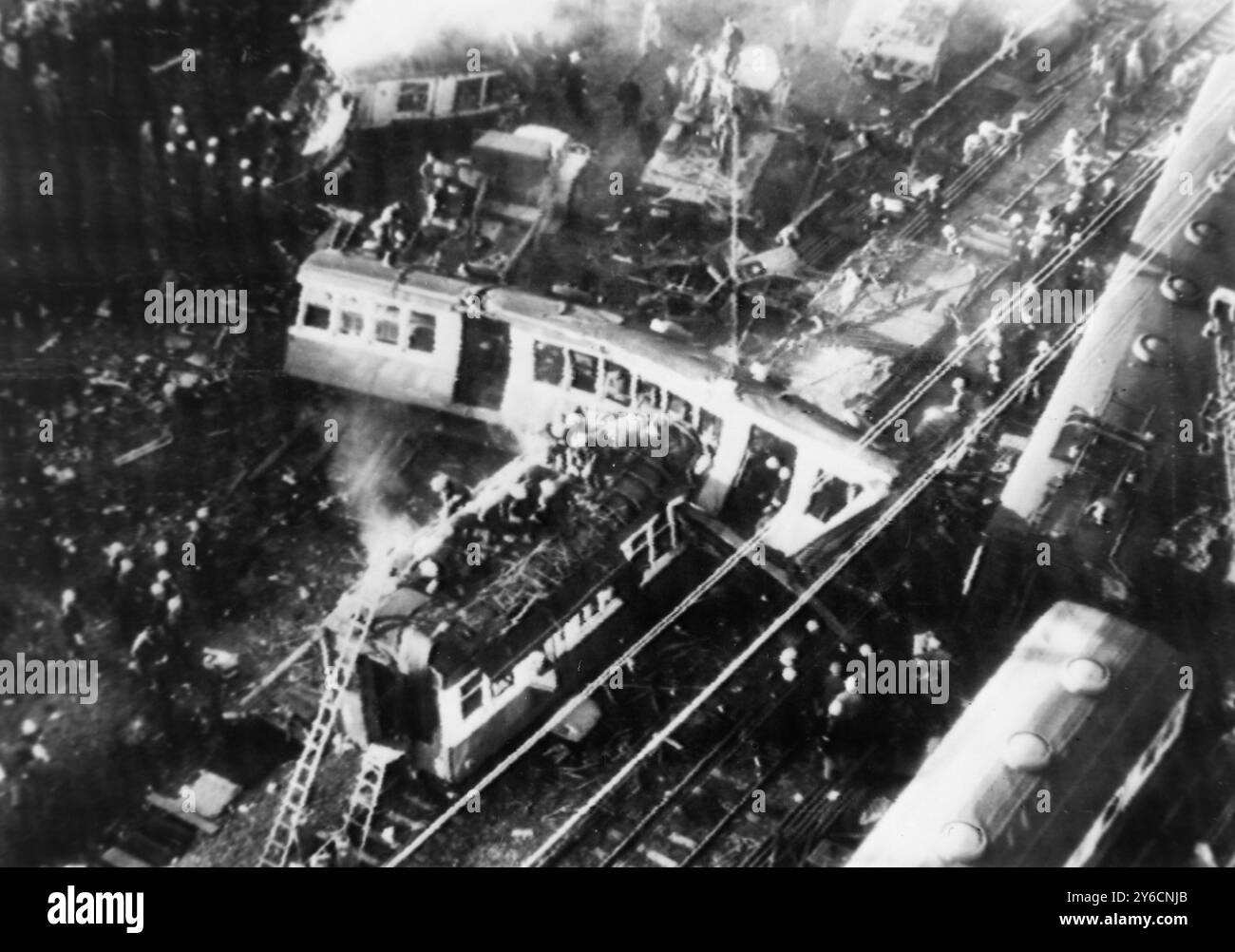 RAIL CRASHES AERIAL VIEW OF WRECKED COMMUTER TRAIN IN YOKOHAMA, JAPAN ...