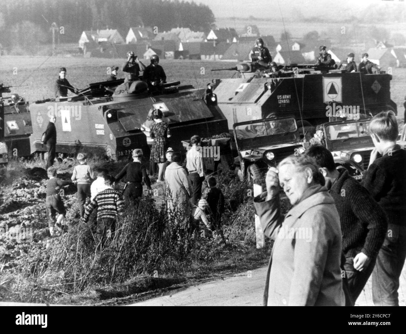 US ARMY TANKS IN NATO EXERCISES IN TREYSA, GERMANY ; 5 NOVEMBER 1963 ...