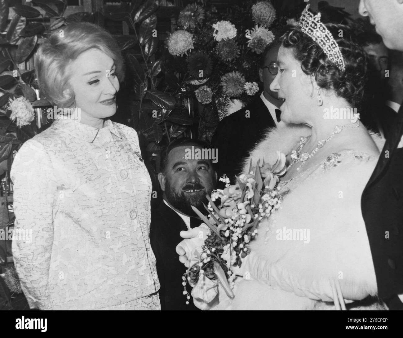 ELIZABETH THE QUEEN MOTHER TALKS TO MARLENE DIETRICH AT ROYAL VARIETY ...