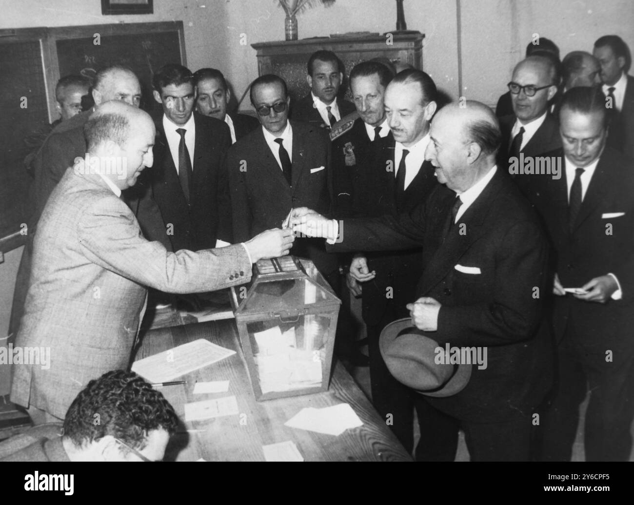 ELECTIONS IN SPAIN GENERAL FRANCISCO FRANCO GOES TO VOTE IN MADRID ; 5 ...
