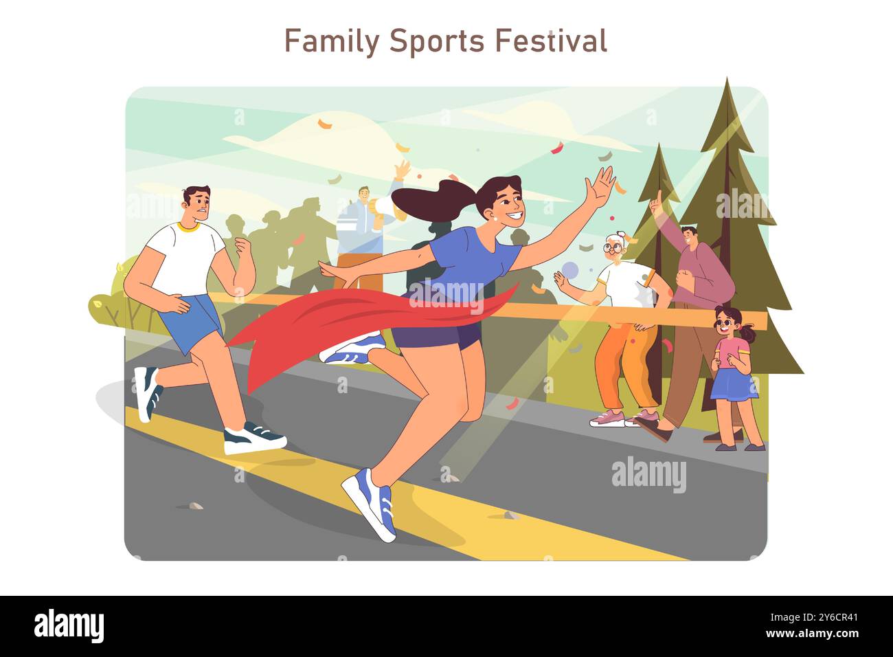 Family sports day. Active family lifestyle. Fitness competition and ...