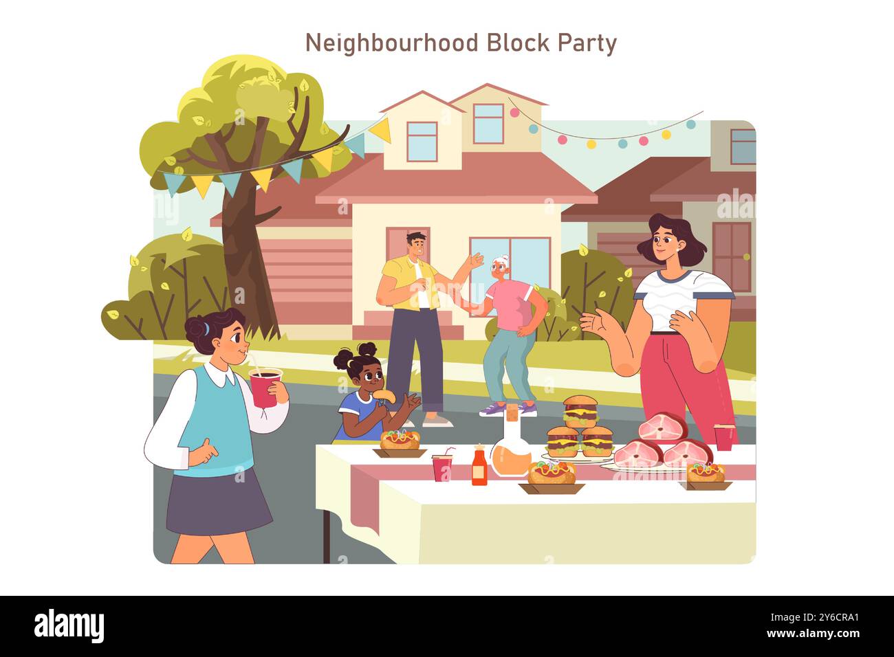 Neighborhood block party Stock Vector Images - Alamy