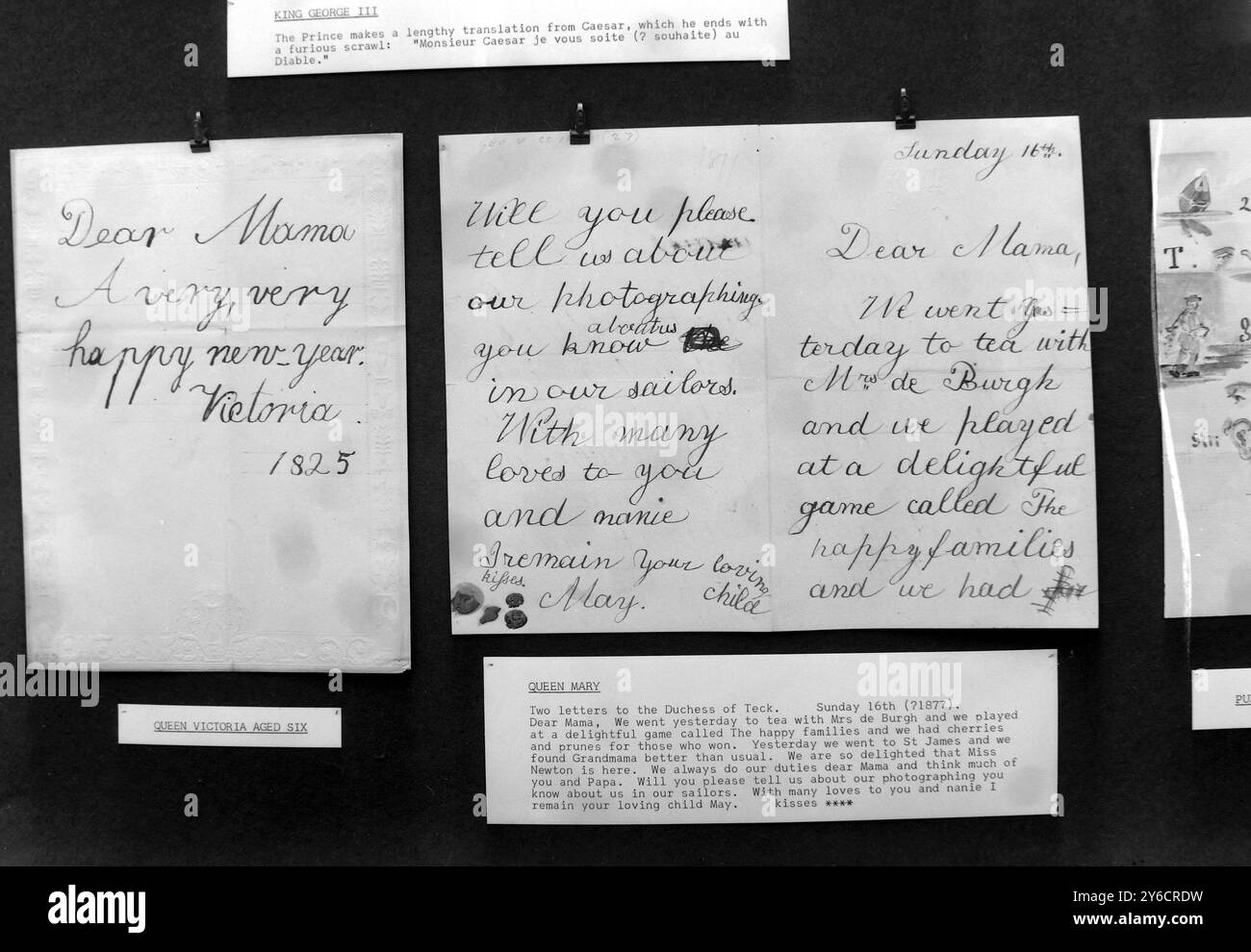 EXHIBITION AT BUCKINGHAM PALACE IN LONDON - ROYAL CHILDREN - LETTERS BY ...