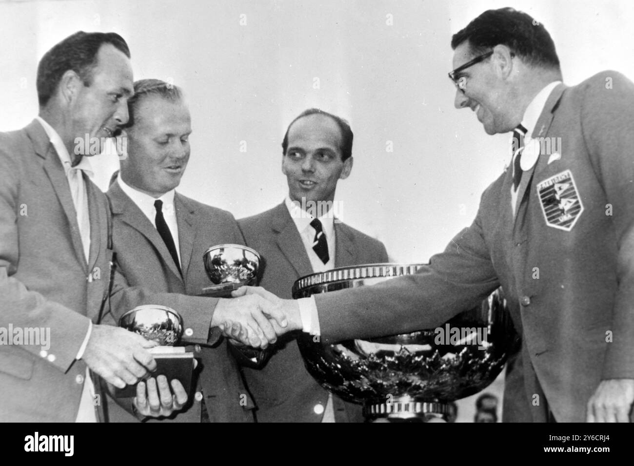 GOLF CANADA CUP JACK NICKLAUS, ARNOLD PALMER PRESENTED WITH TROPHY BY ...