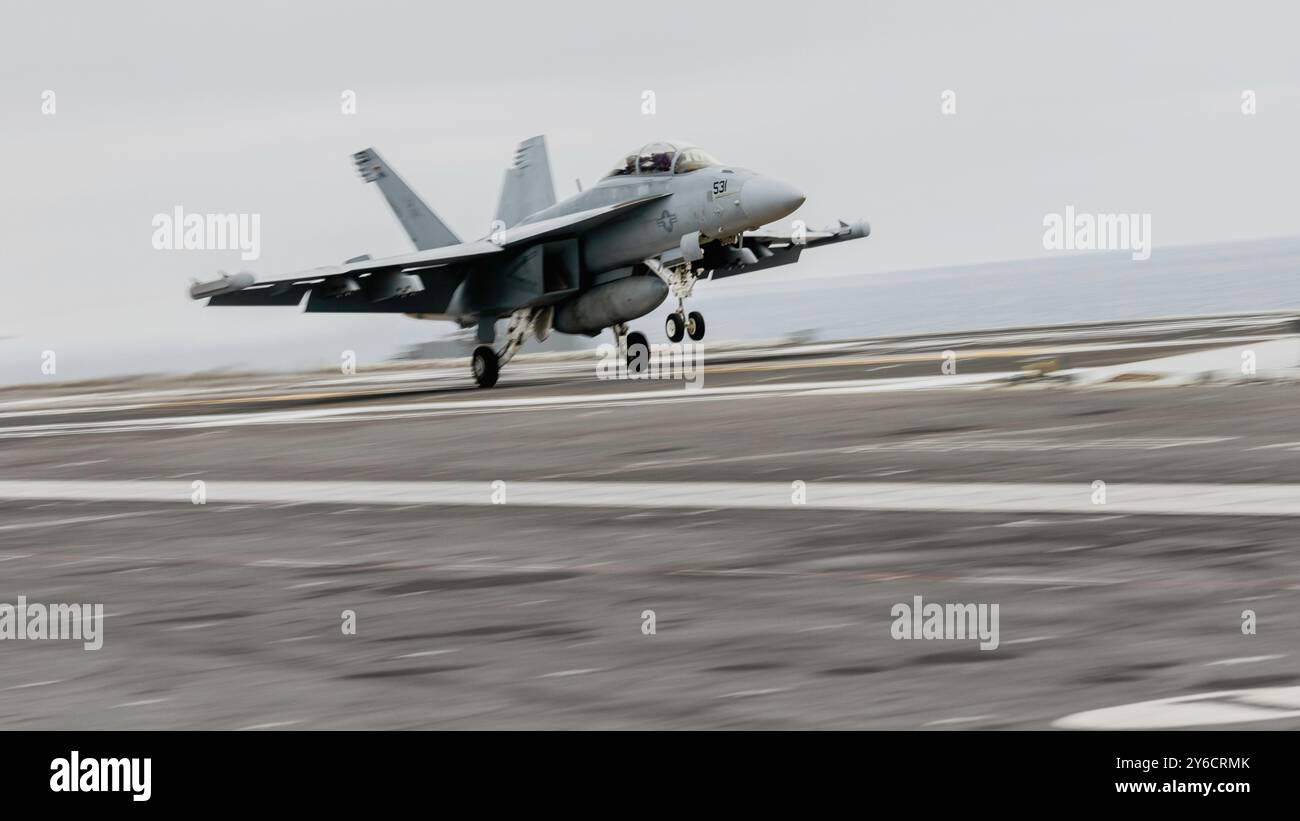 An E/A-18G Growler, attached to the Vikings of Electronic Attack ...