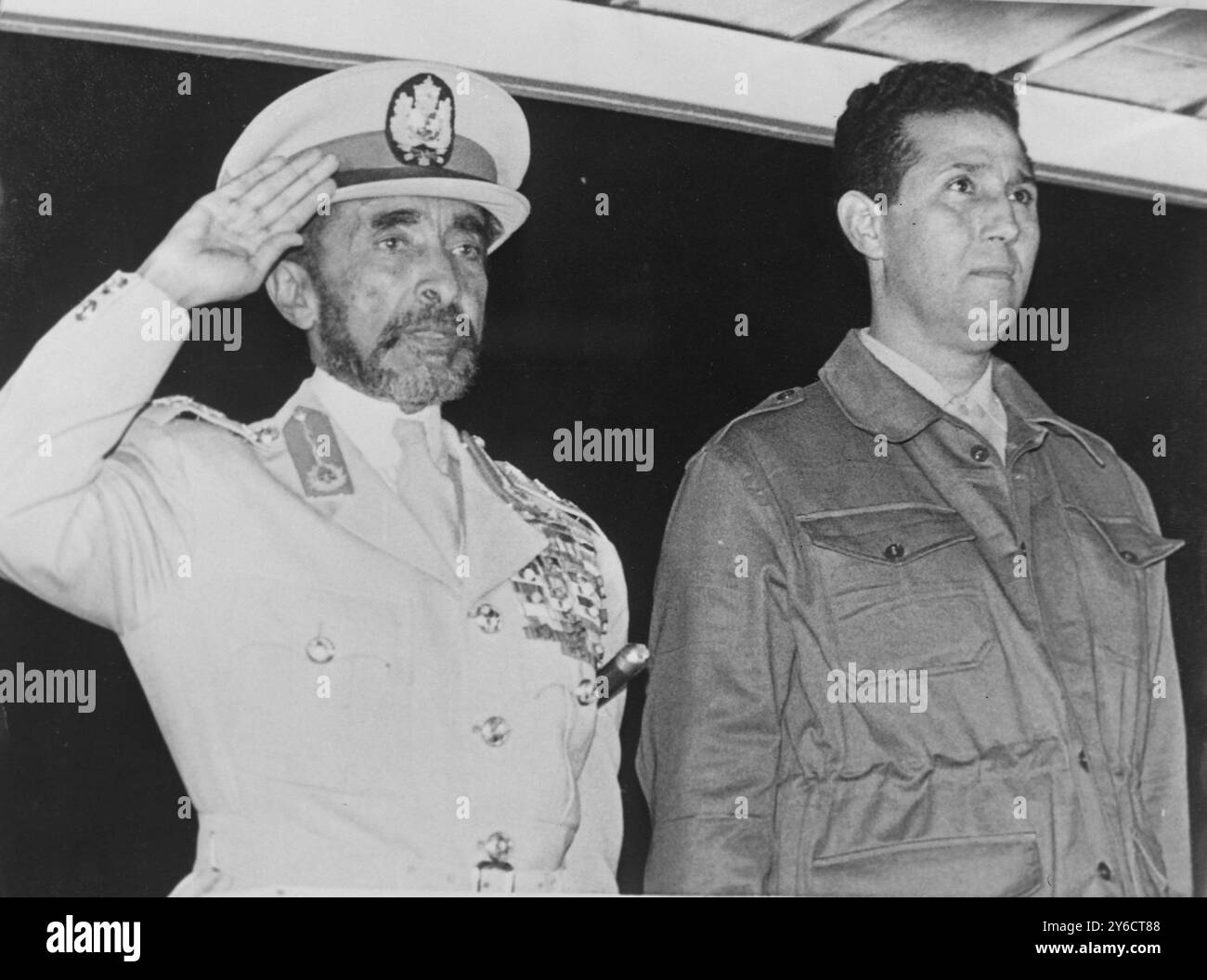 ALGERIAN PREMIER AHMED BEN BELLA WITH EMPEROR HAILLE SELASSIE OF ...