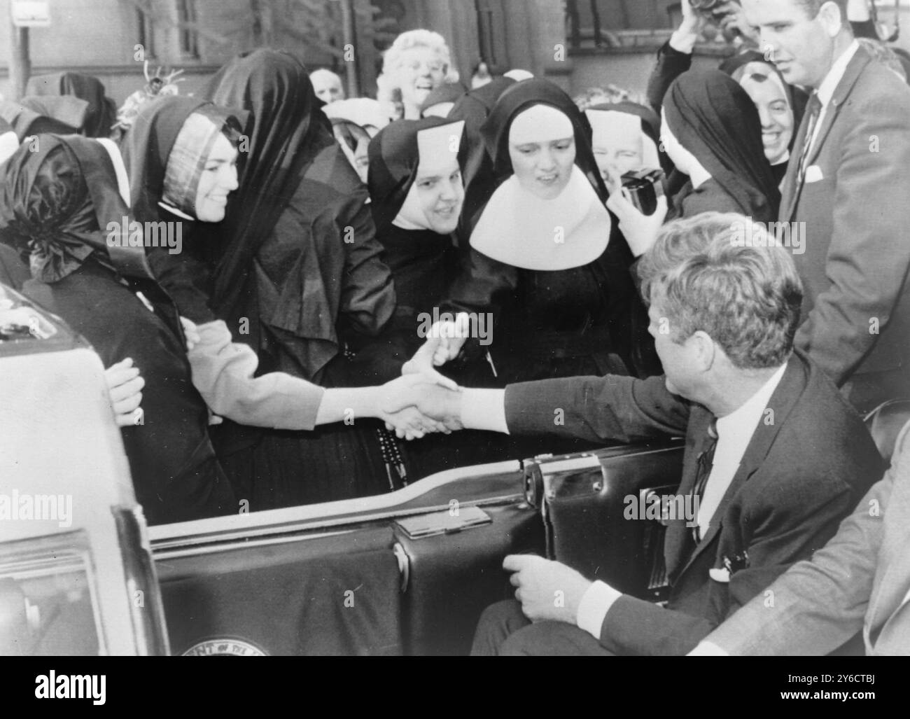 US AMERICAN PRESIDENT JOHN F KENNEDY JFK WITH NUNS IN BOSTON / ; 21 ...