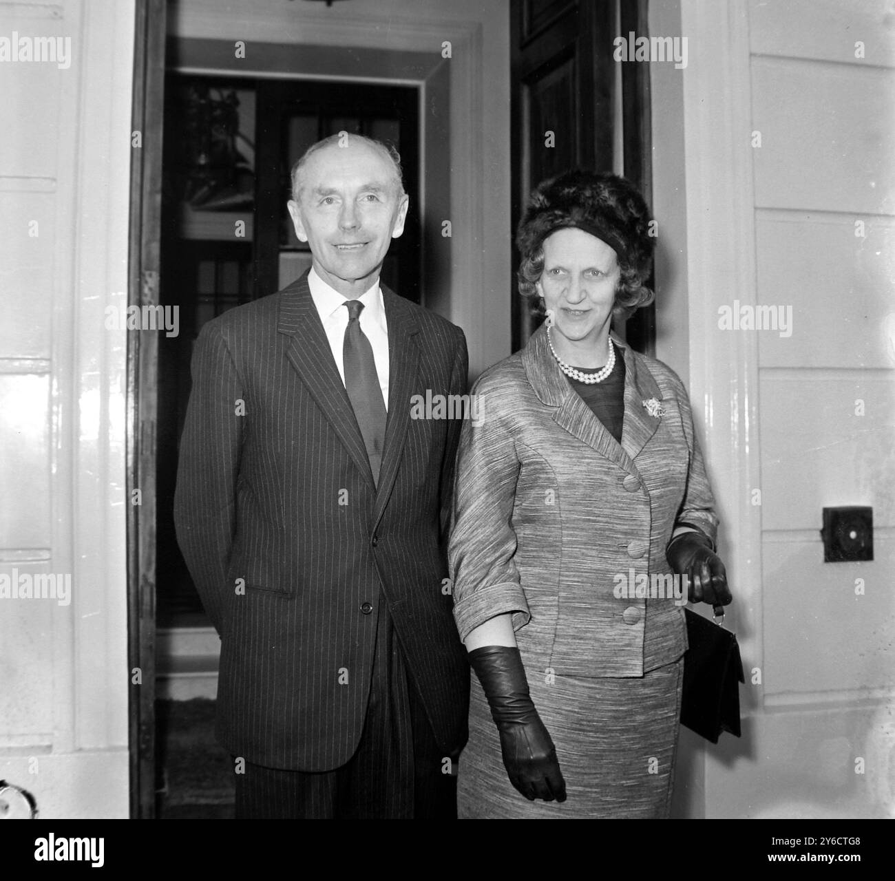 NEW BRITISH PRIME MINISTER LORD ALEC DOUGLAS HOME WITH WIFE AT NO 10 ...