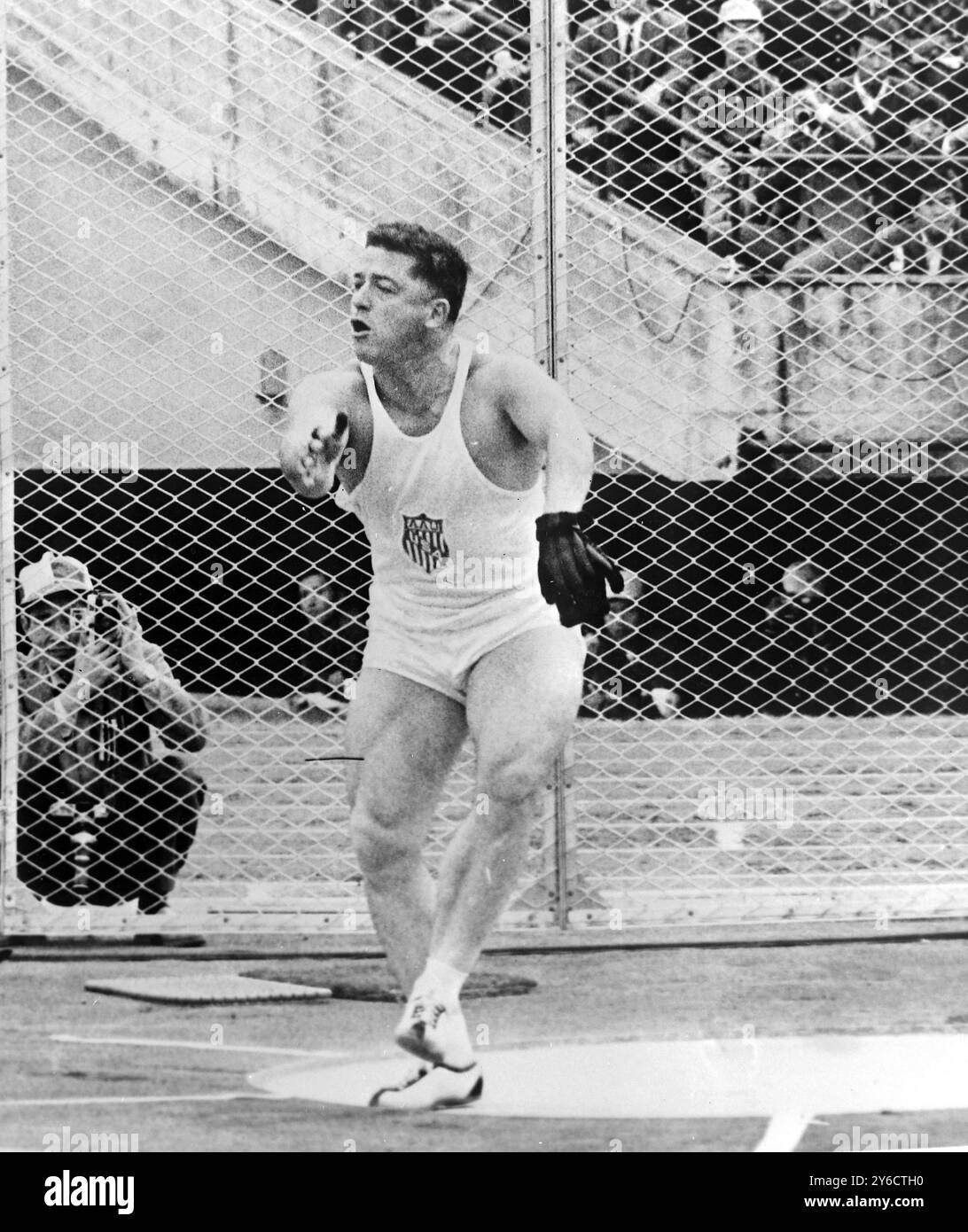 HAMMER THROW HAROLD CONNOLLY IN ACTION IN TOKYO, JAPAN ; 18 OCTOBER ...