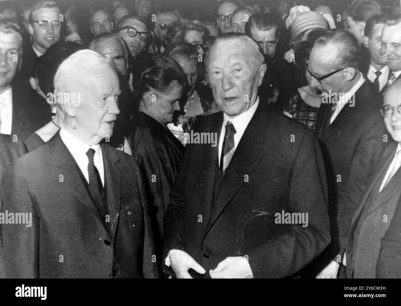 WEST GERMAN PRESIDENT HEINRICH LUEBKE WITH RETIRING WEST GERMAN ...