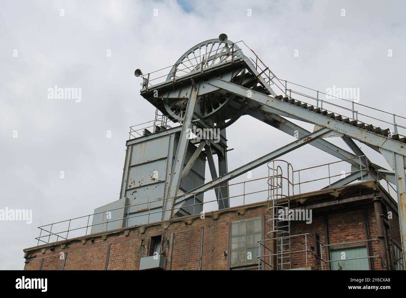 The Building of a Disused Coal Mining Headstocks Stock Photo - Alamy