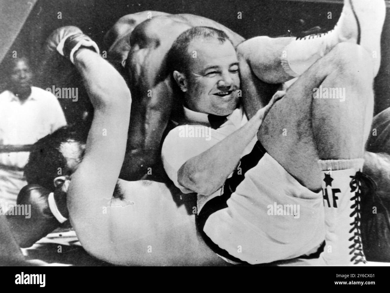 CHARLIE HALL WRESTLER WITH HERMAN FANDEL AND REFEREE DELMARHAM IN SALT ...