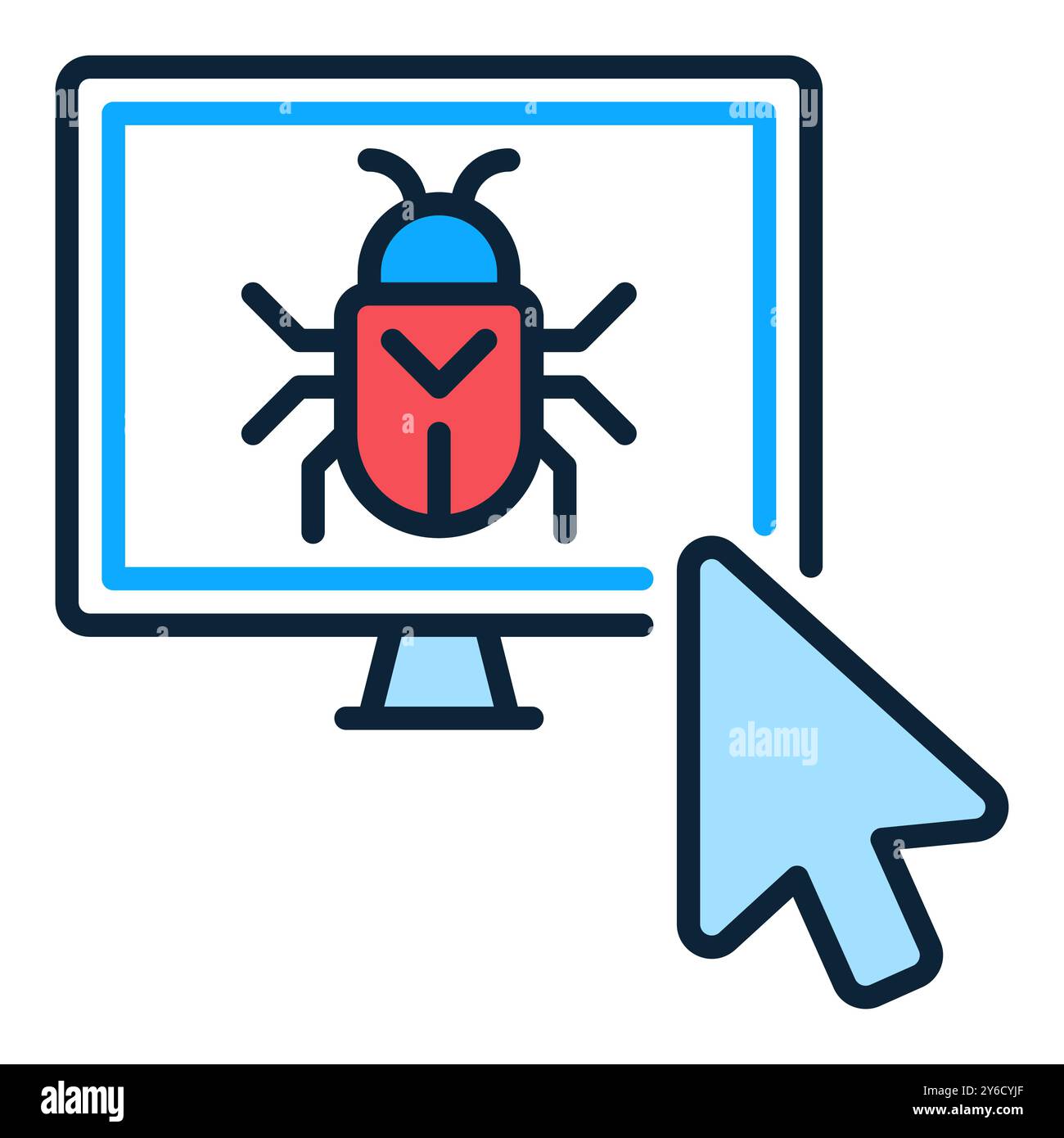 Mouse Cursor on Computer Virus vector concept colored icon or design ...