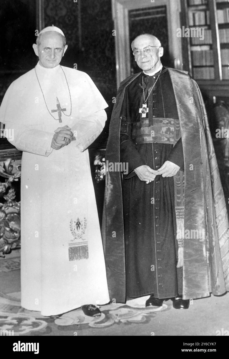 CARDINAL JOSEF FRINGS WITH POPE PAUL VI IN VATICAN CITY / ; 2 OCTOBER ...