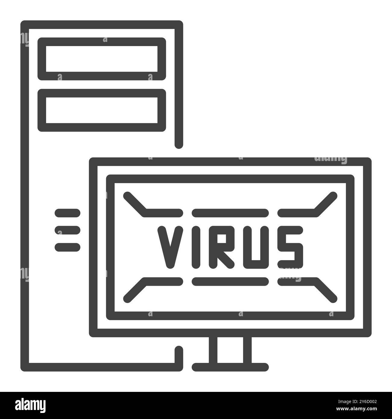 Desktop PC with Virus on Screen vector Viruses concept icon or symbol ...