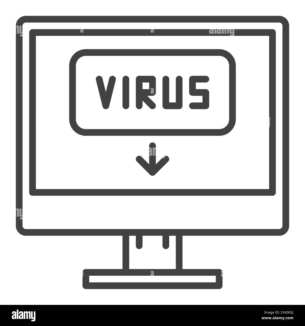 PC Computer Virus vector concept linear icon or symbol Stock Vector ...