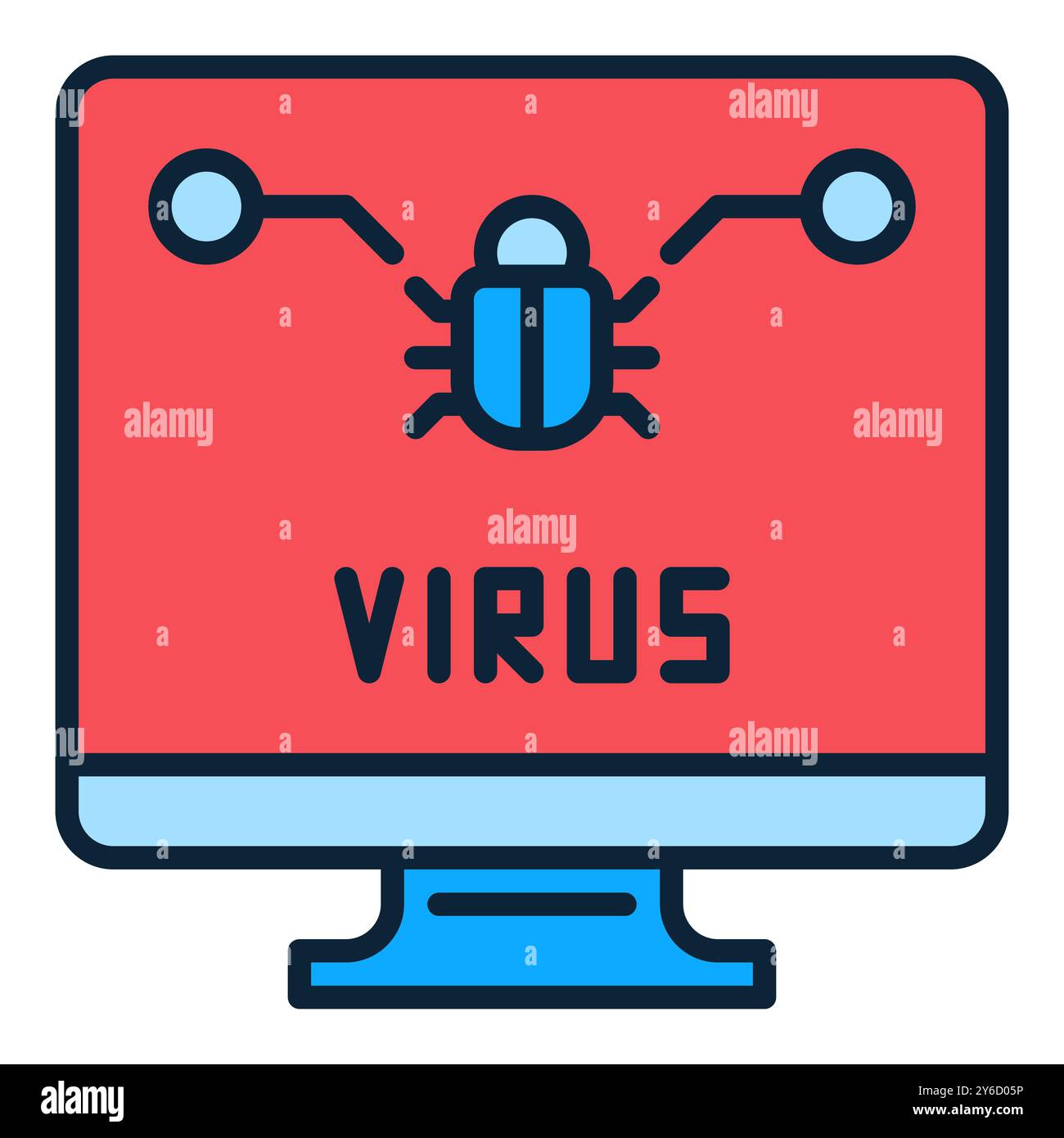 PC Virus Scan concept vector colored icon or sign Stock Vector Image ...