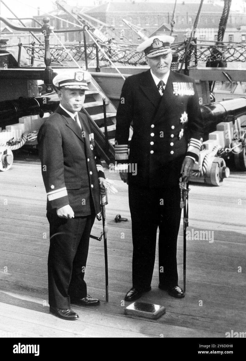 COMMANDER WILFRED WOODS WITH JAPANESE ADMIRAL KOJI TAKIKAWA IN ...