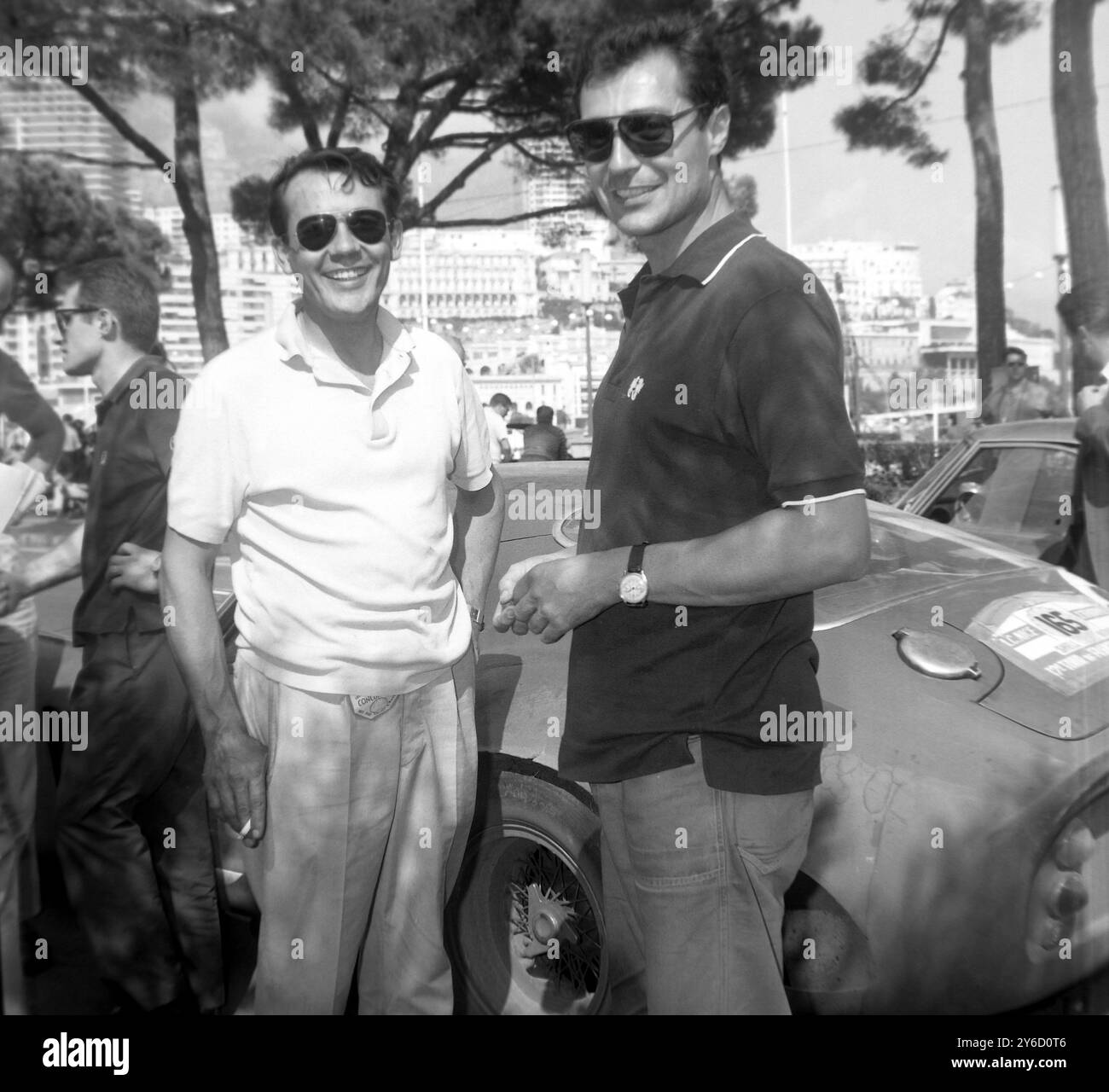 FRENCH DRIVERS JEAN GUICHET AND JOSE BEHRA WITH FERRARI IN NICE, FRANCE ...