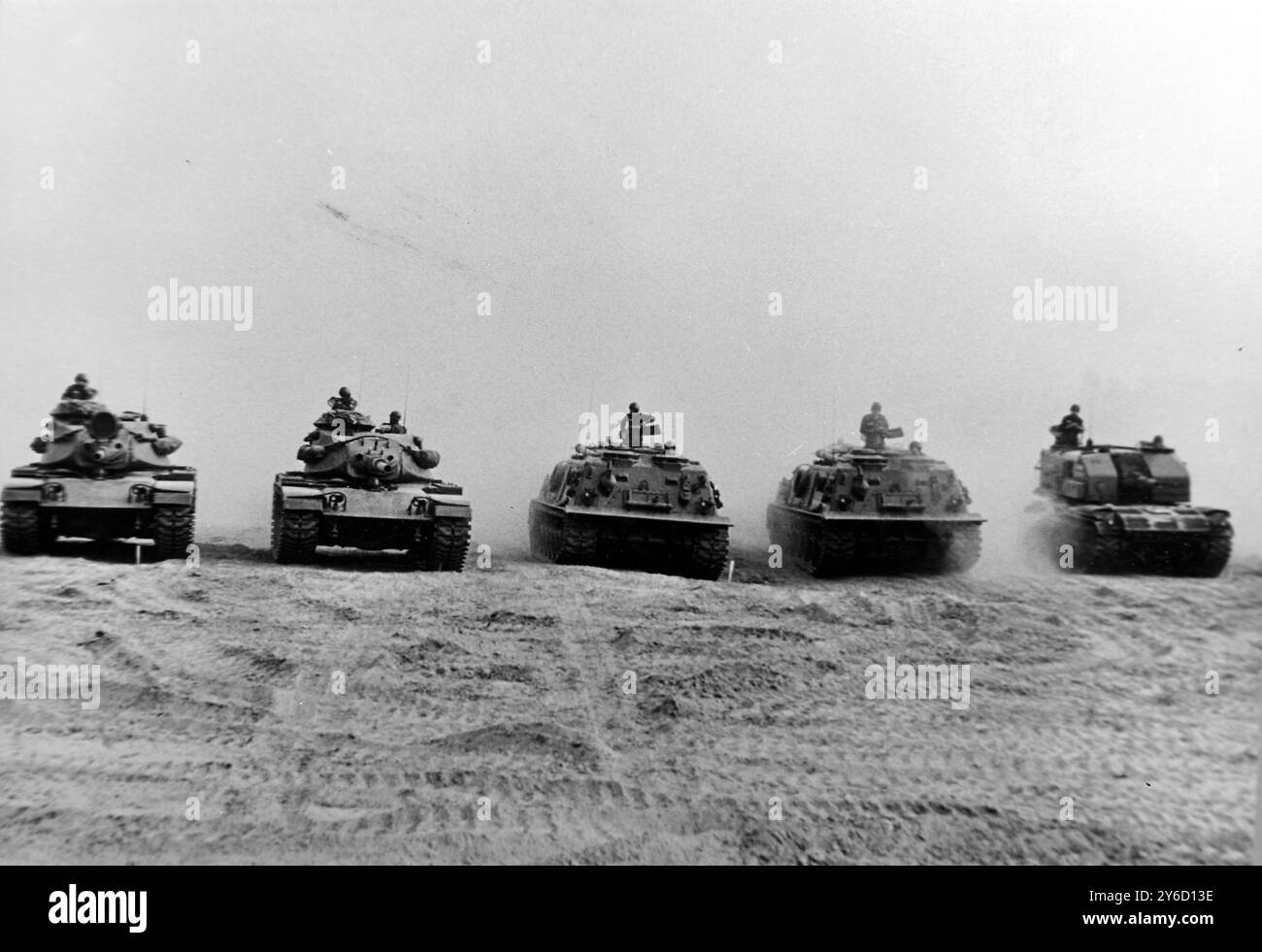 US ARMY TANKS LINE IN BERLIN DURING DEMONSTRATION ; 19 SEPTEMBER 1963 ...