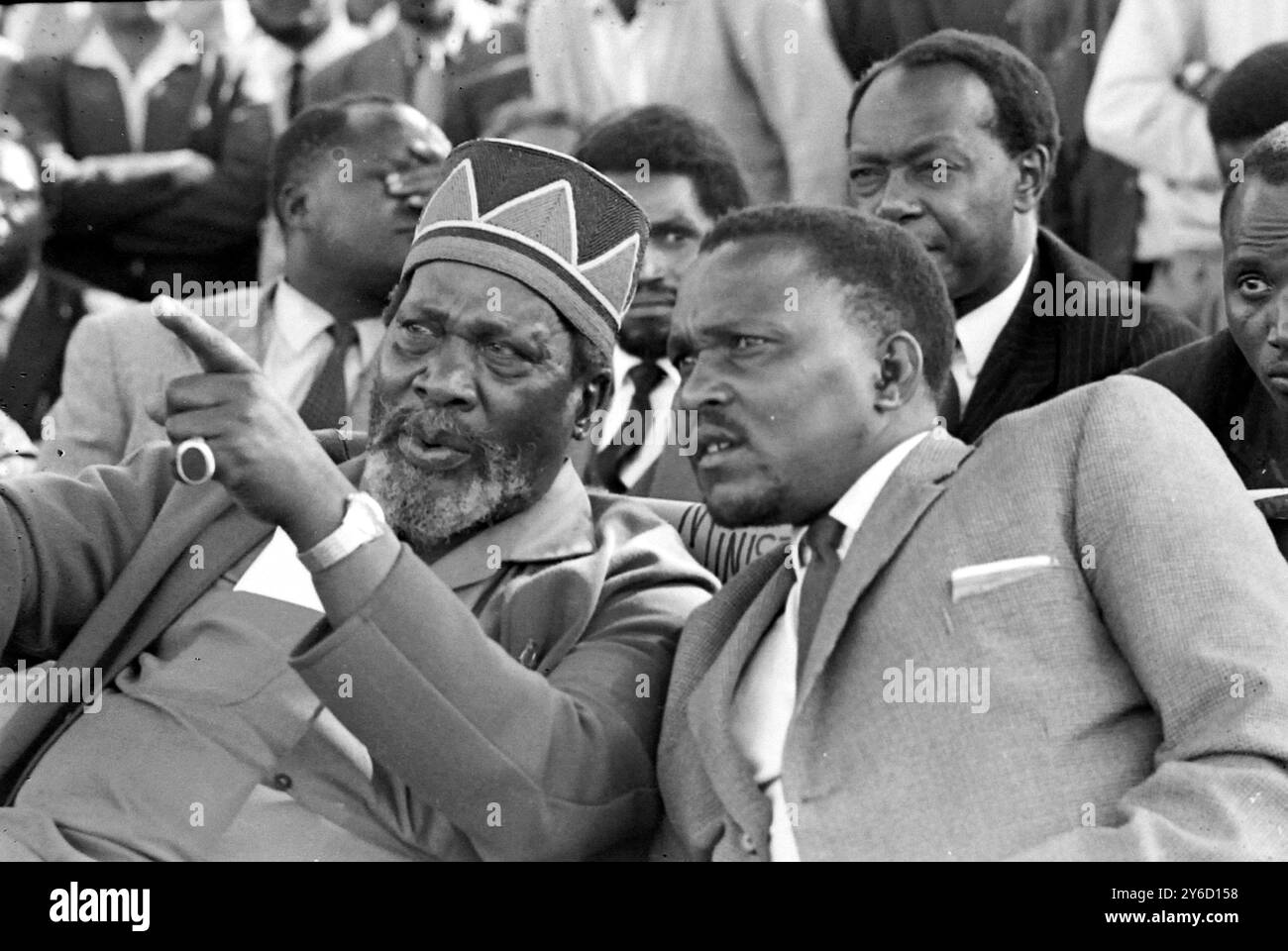 AFRICAN LEADER JOMO KENYATTA WITH PAUL NGEI AT MACKROS RALLY IN NAIROBI ...