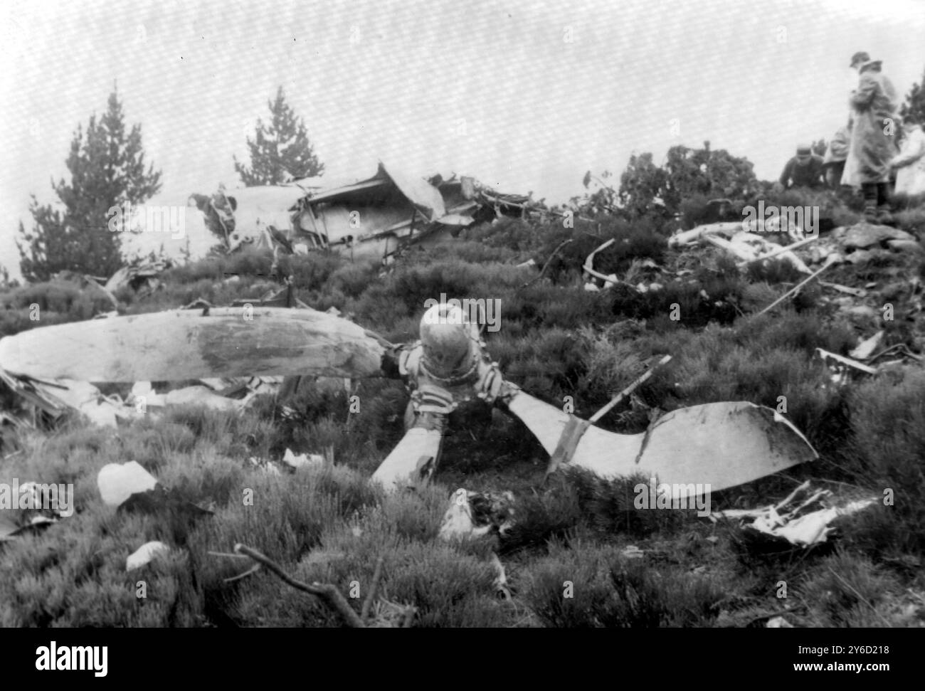 AVIATION BURNT OUT TAIL PLANE AND WRECK OF VIKING AIRLINER IN PERPIGNAN, FRANCE ; 13 SEPTEMBER ...