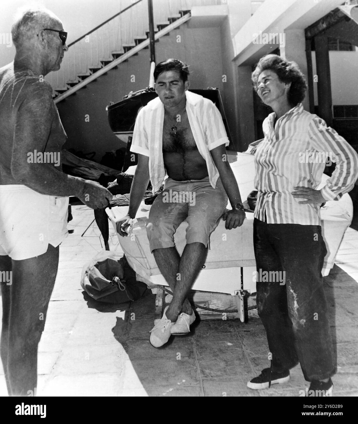 KING PAUL WITH QUEEN FREDERIK AND PRINCE CONSTANTINE IN ATHENS, GREECE ...