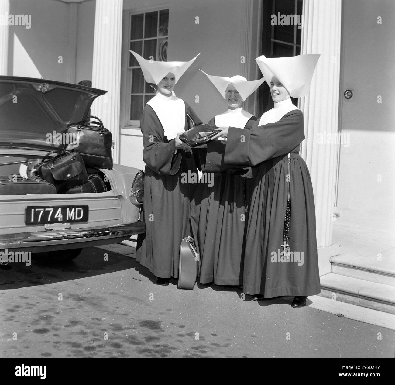SPECIAL UNIVERSE SISTERS GABRIEL CATHERINE XAVIER AT LONDON AIRPORT FOR ...