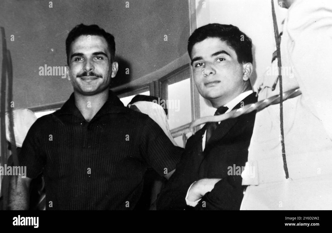 KING HUSSEIN OF JORDAN WITH PRINCE HASSAN AT CAMEL RACE IN MADABA ; 4 ...