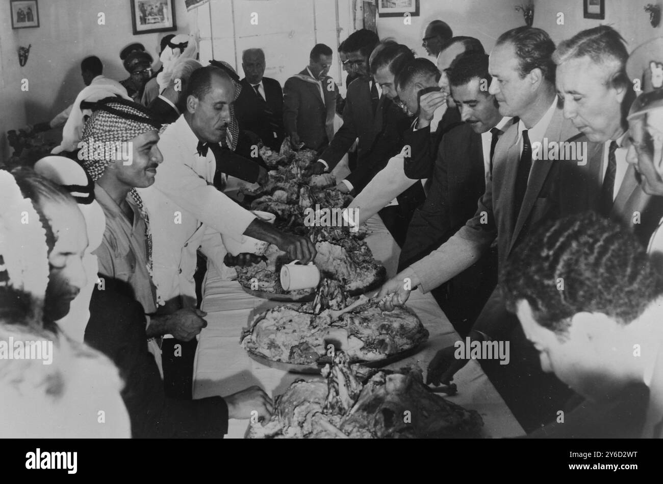 KING HUSSEIN OF JORDAN WITH ROGER LESCOT INA MADABA ; 4 SEPTEMBER 1963 ...