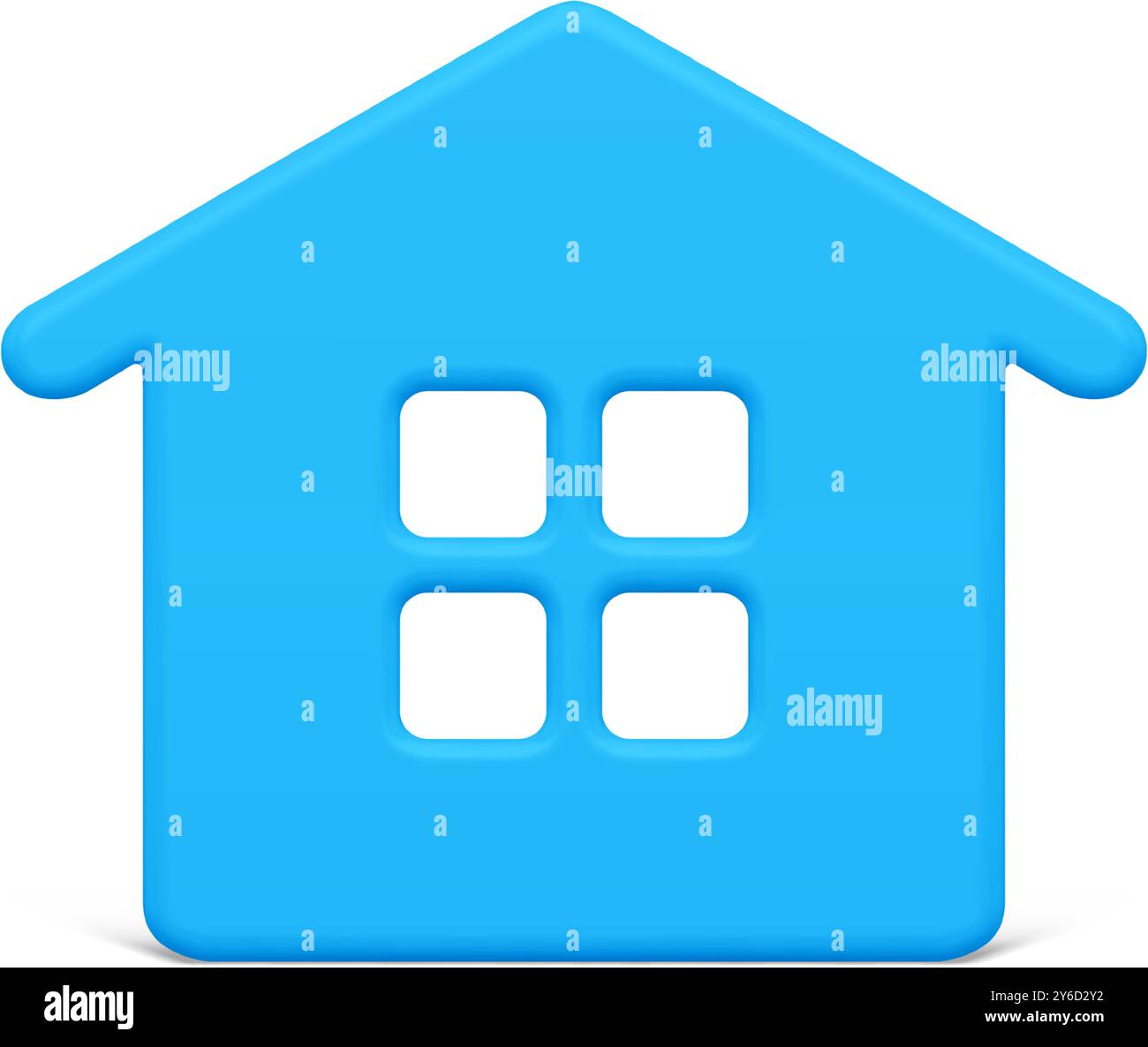 Front view cute classic blue hut 3d Christmas tree bauble decorative ...