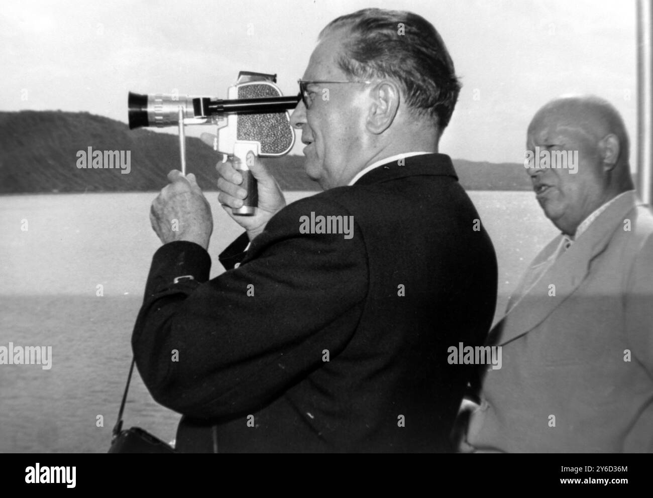 SOVIET PRIME MINISTER NIKITA KHRUSHCHEV LOOK AT PRESIDENT OF YUGOSLAVIA ...