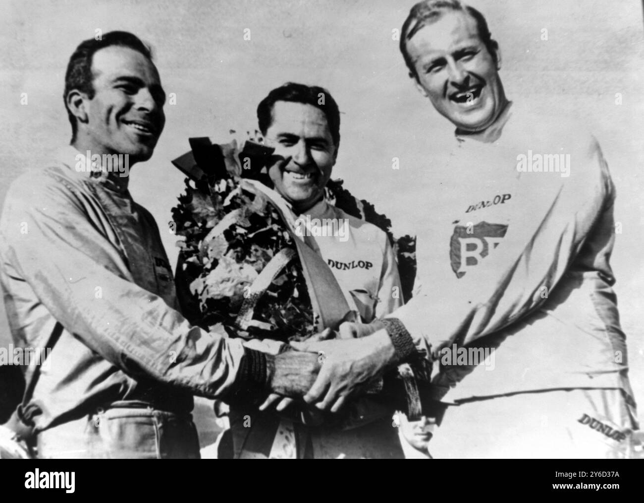 RACING DRIVER JACK BRABHAM, STEEMER A & GODIN DE BEAUFORT ON PADIUM ...