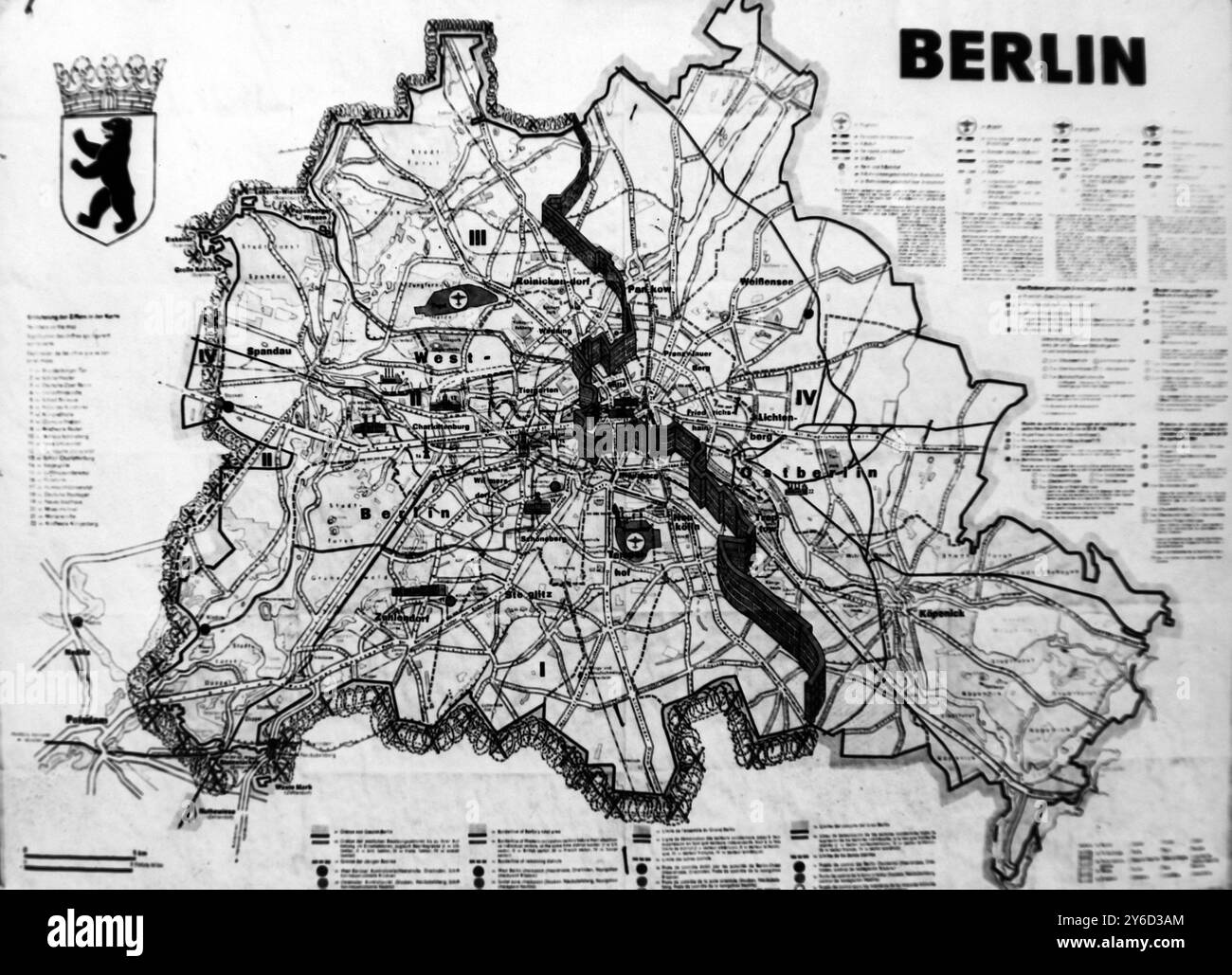 MAP OF BERLIN ; 28 AUGUST 1963 Stock Photo - Alamy