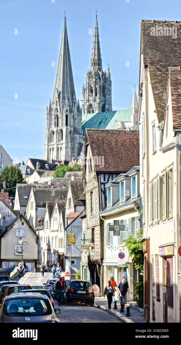 The town of Chartres with it`s famous cathedral. Views around town ...