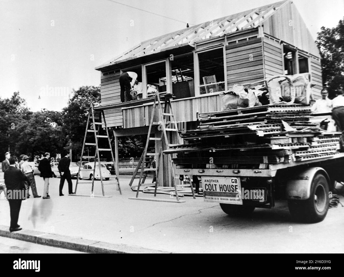 PRE FABRICATED COLT HOUSE EXHIBITION IN ZURICH ; 24 AUGUST 1963 Stock ...
