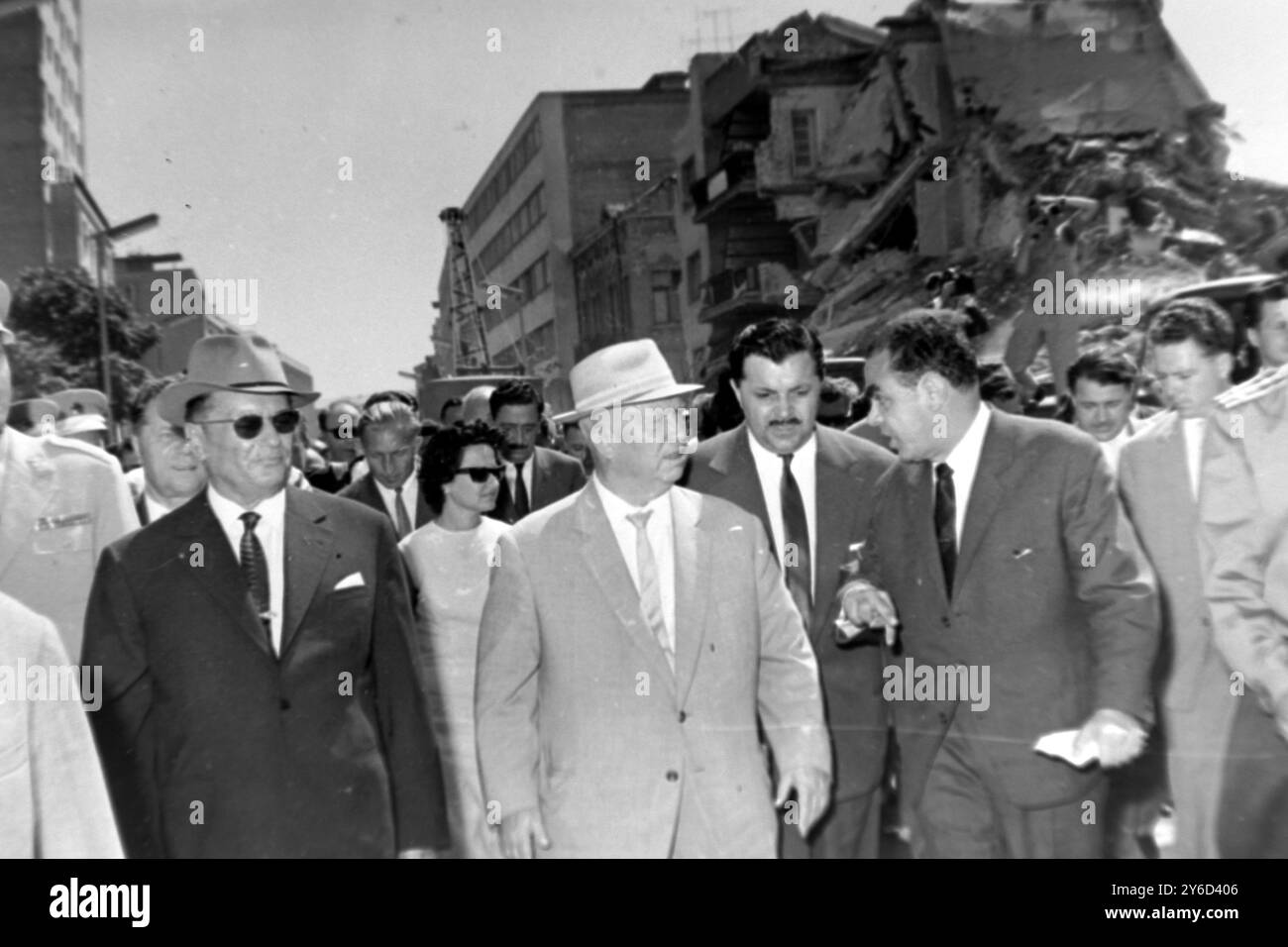 SOVIET PRIME MINISTER NIKITA KHRUSHCHEV WITH PRESIDENT OF YUGOSLAVIA ...
