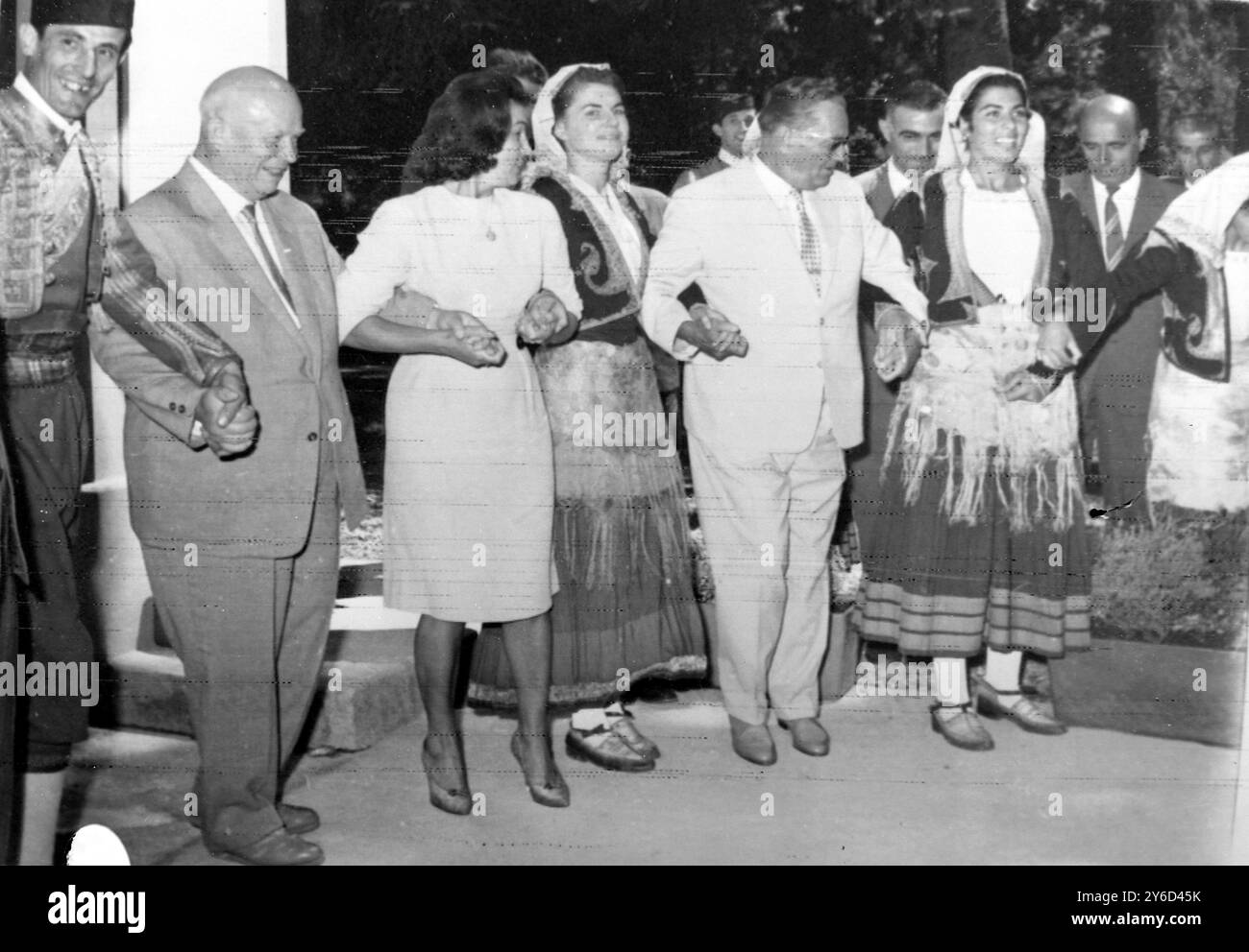 NIKITA AND NINA KRUSHCHEV WITH PRESIDENT OF YUGOSLAVIA JOSIP BROZ TITO ...