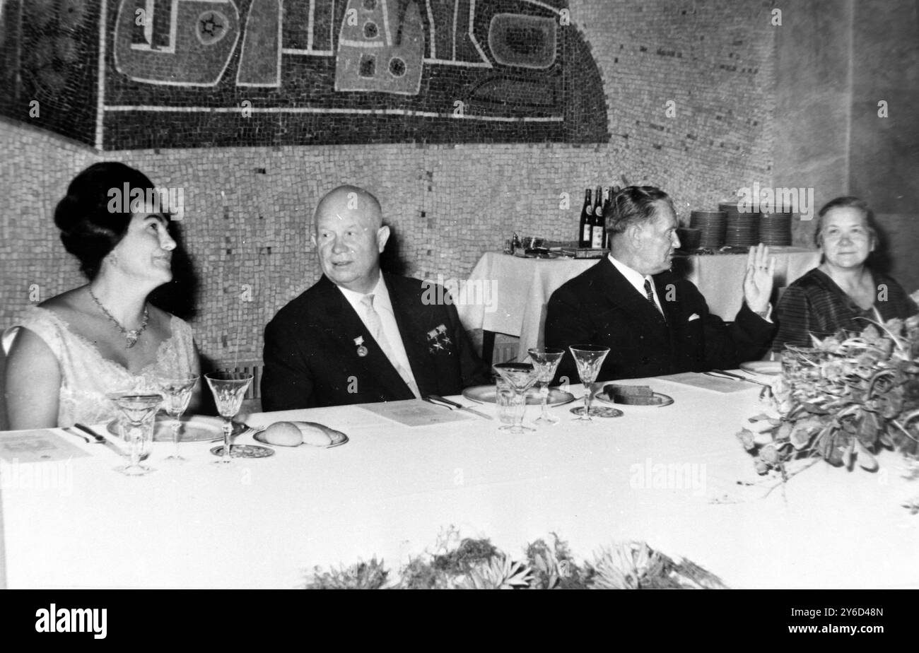 SOVIET PRIME MINISTER NIKITA KHRUSHCHEV PRESIDENT & MRS PRESIDENT OF ...